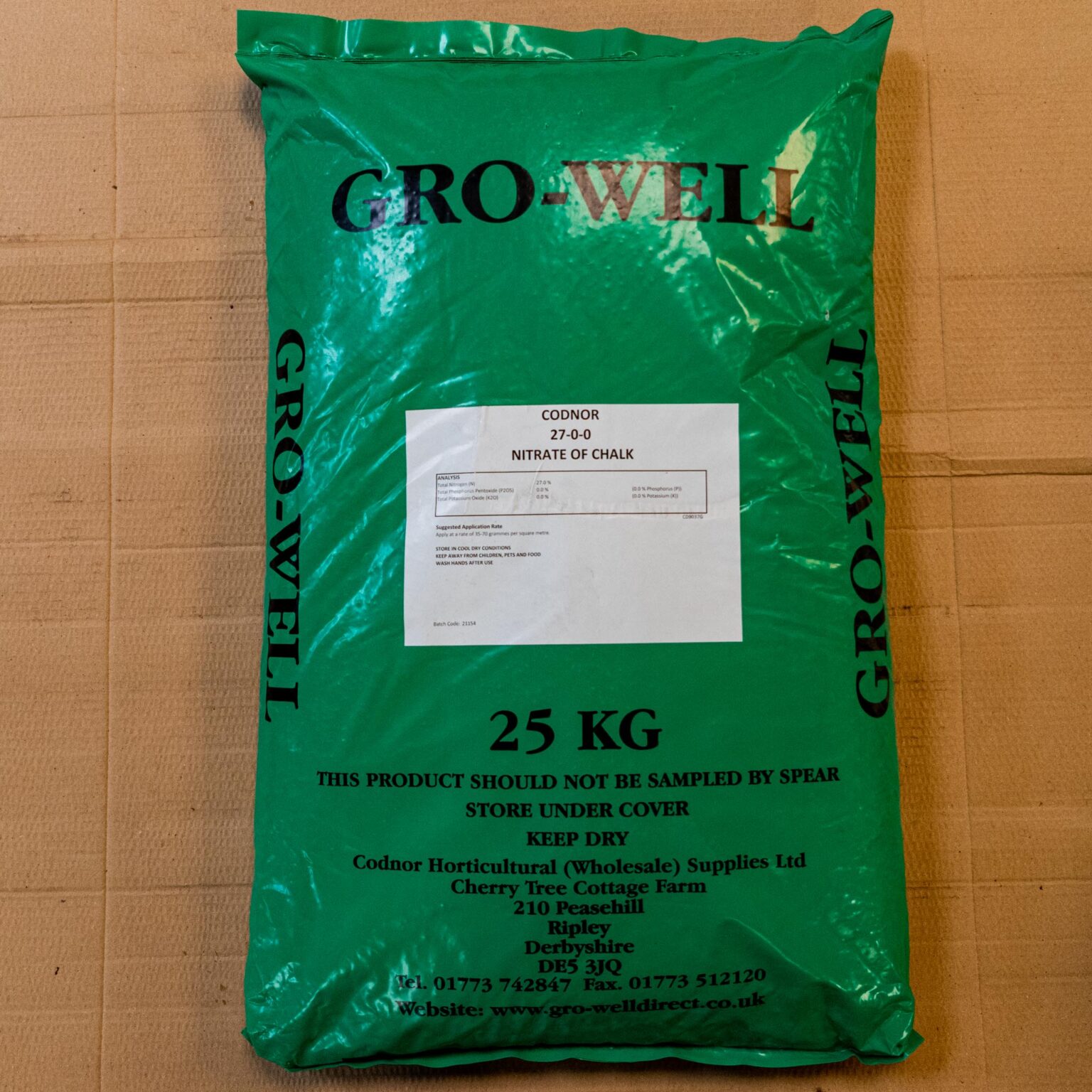 Gro-Well Nitro Chalk ( Calcium Ammonium Nitrate) 25kg - Gro Well Direct